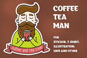 Coffee tea man | Food Illustrations ~ Creative Market
