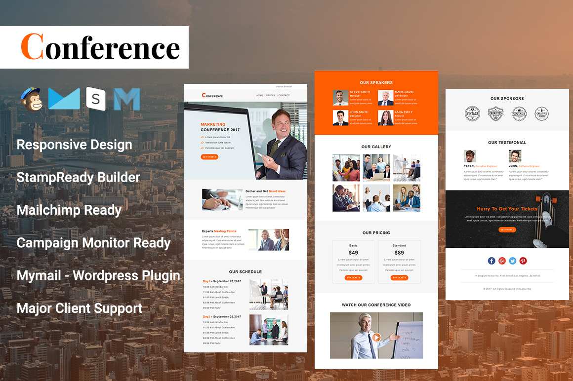Conference - Responsive Email, an Email Template by Pennyblack Templates