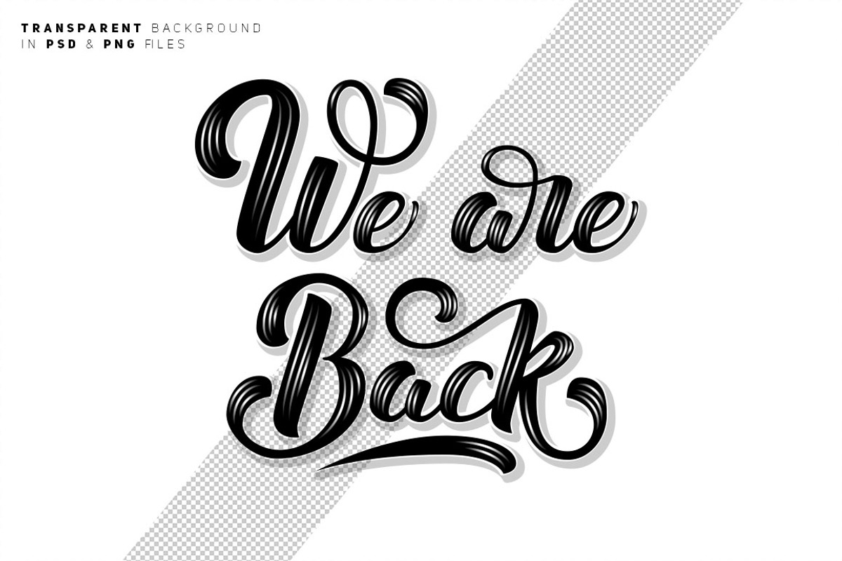 We Are Back lettering, an Object Graphic by GarryKillian | Creative Market