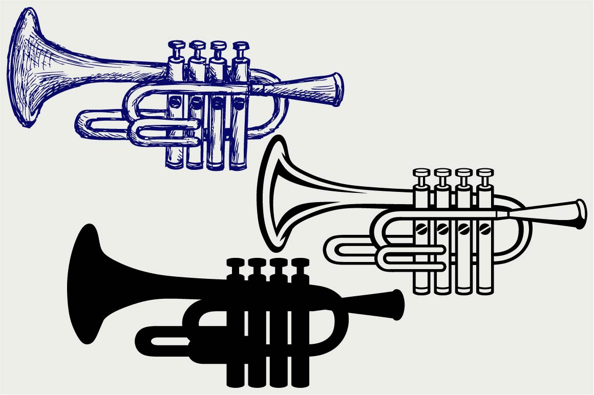 Trumpet SVG, an Outline Icon by LineworkStock