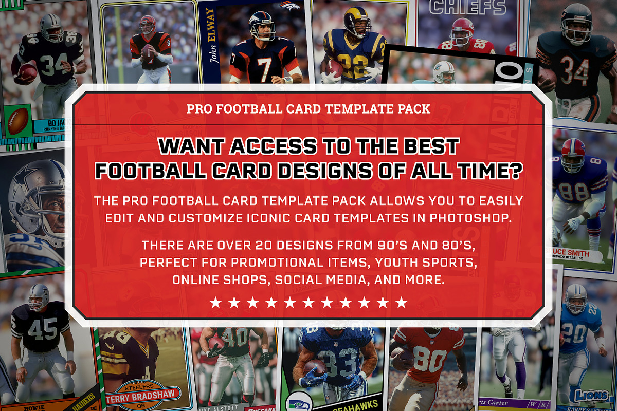 Pro Football Card Templates