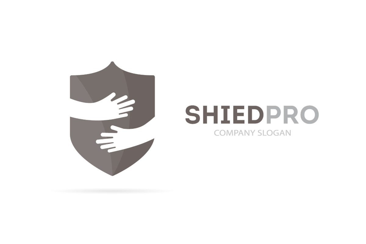 Shield and hands logo combination, a Branding & Logo Template by GraphiShop