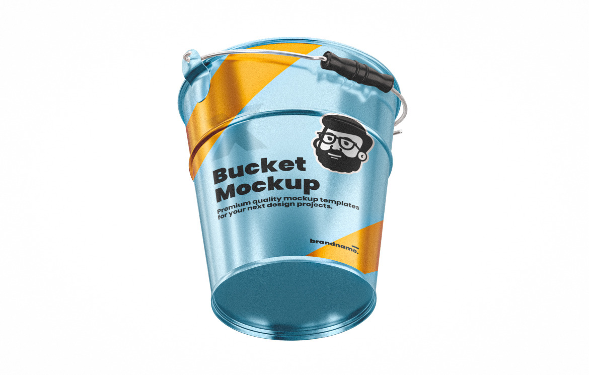 Metallic Bucket Mockup, a Product Mockup by Designer Dude