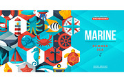 Marine creative flyer. Vector illustration, a Decorative Illustration ...
