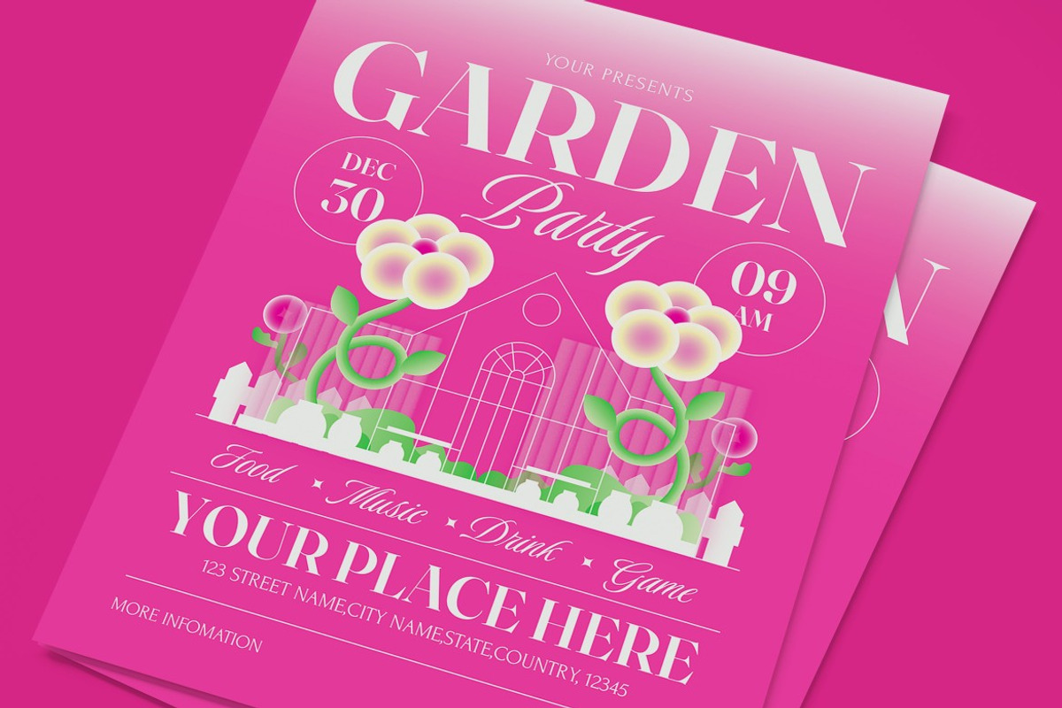 Garden Party Flyer, a Flyer Template by graphicook