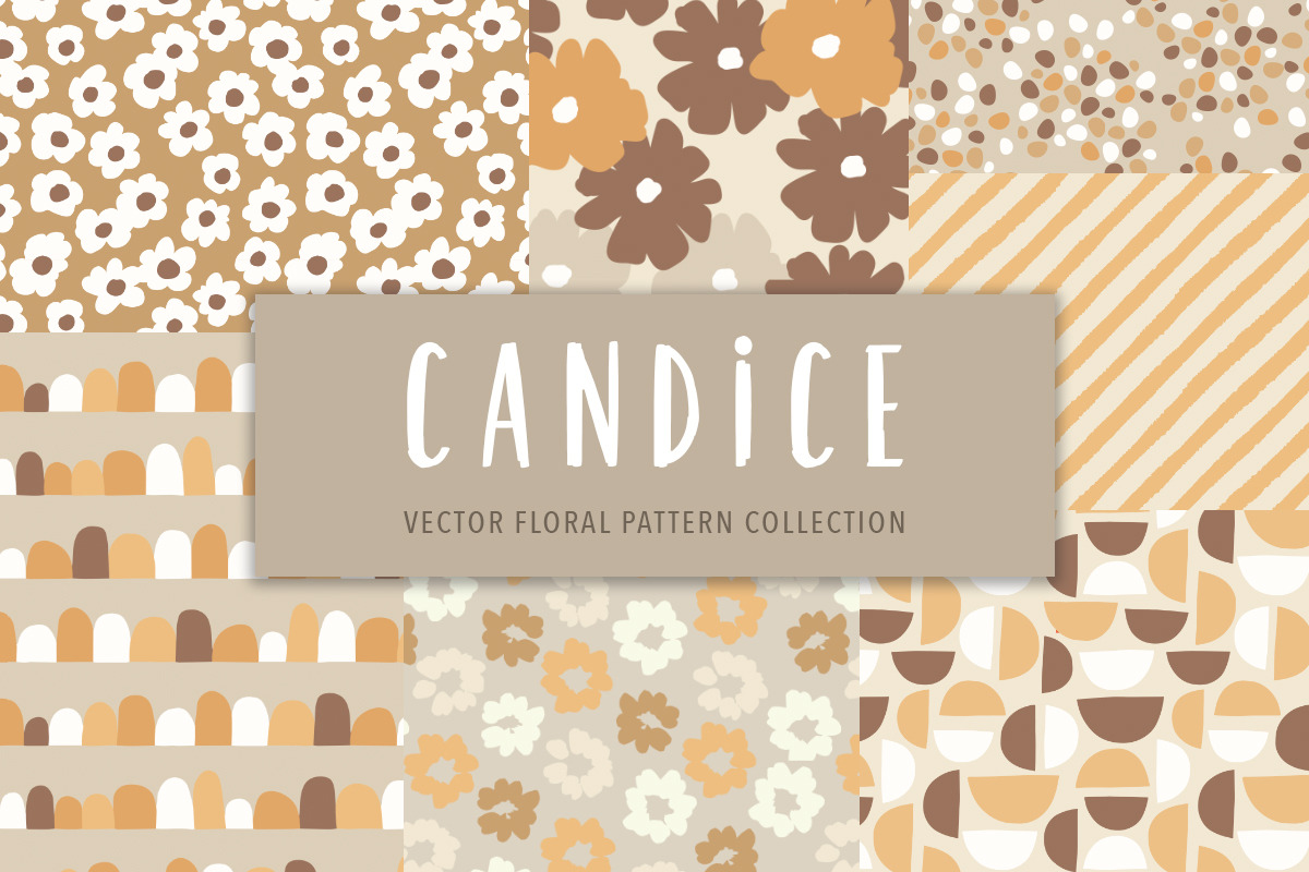 Retro Mod Flowers Vector Patterns