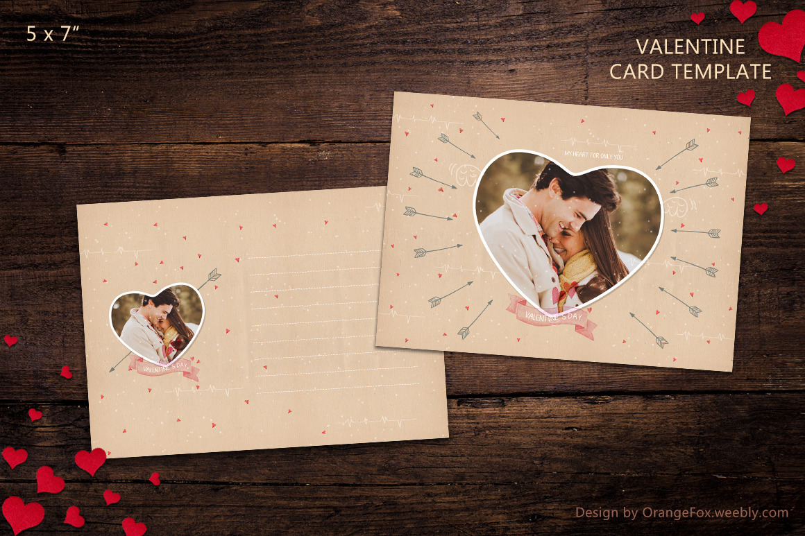 Valentine Card Template 01 | Card Templates ~ Creative Market