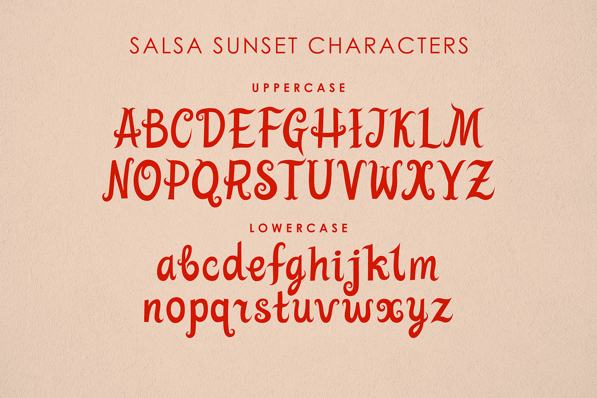 Salsa Sunset Handwritten Spicy Font, a Handwritten Font by Struvictory.art