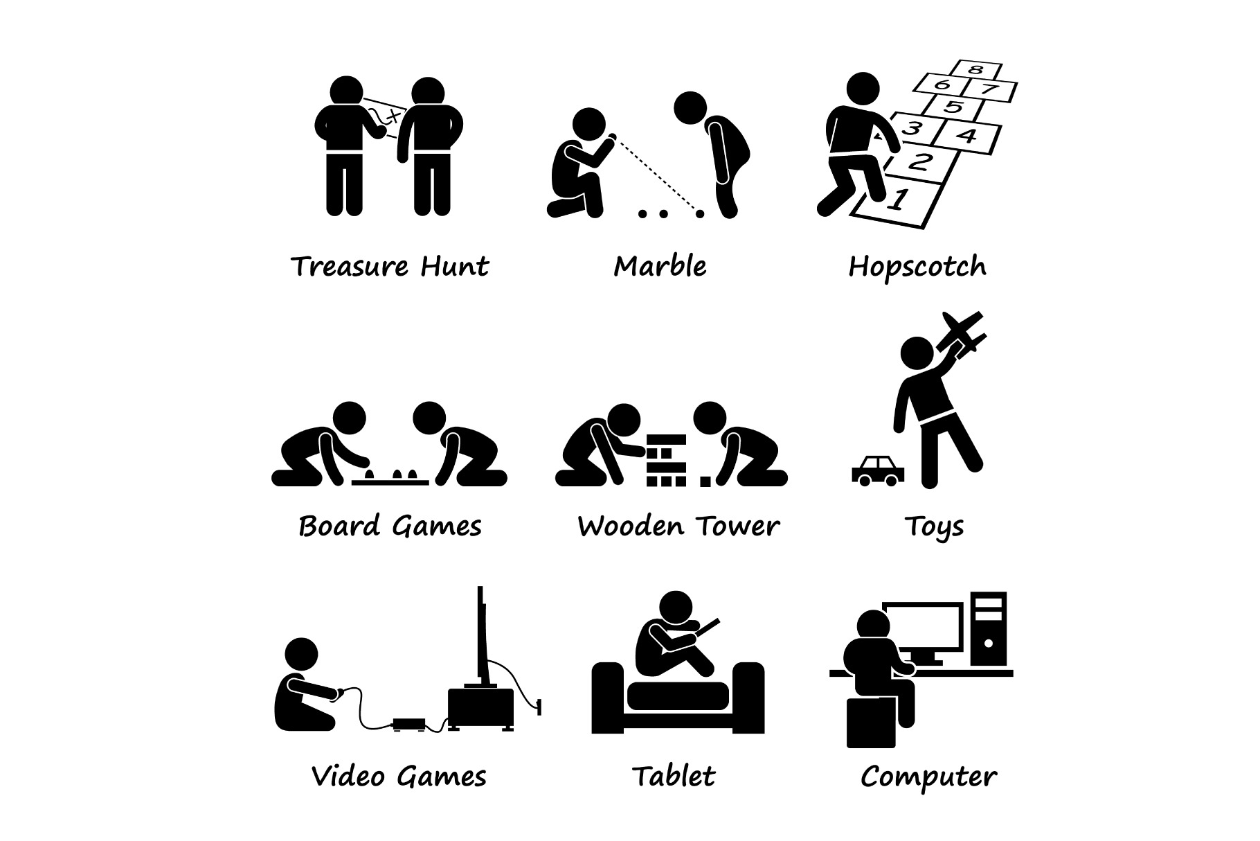 Traditional Modern Children's Games, an Icon by Leremy Stick Figures