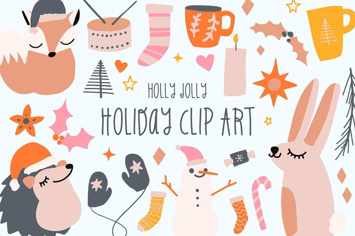 Holly Jolly Holiday Clip Art, an Illustration by Midnight Grim