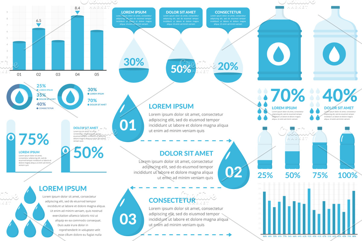 Water Infographics, a Graphic by PixMarket | Creative Market