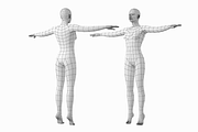 Female and Male Base Mesh T-Pose, a Characters & Person 3D Model by VK ...