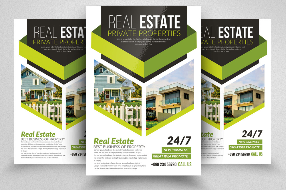 Real Estate Property Dealing Flyers, a Flyer Template by Psd Templates