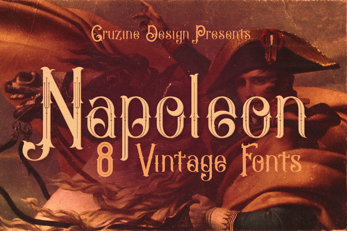 Napoleon Vintage Typeface, a Font by Cruzine