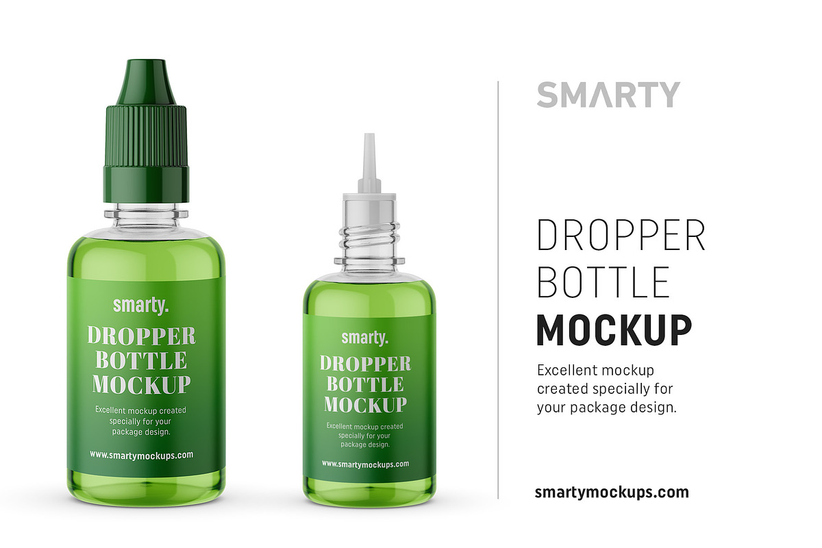 Transparent dropper bottle mockup, a Packaging Mockup by Smarty Mockups ...