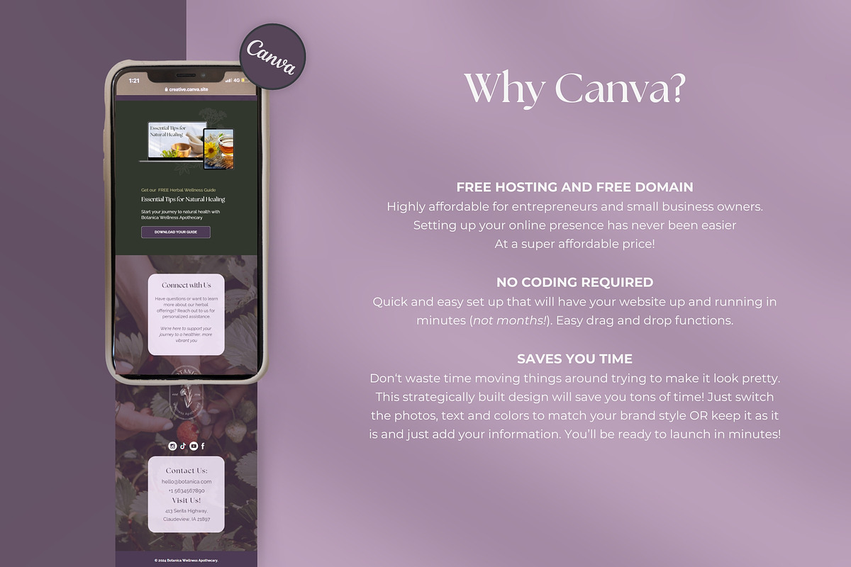 Harmonia Canva Website Template | Creative Market