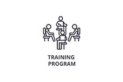 training program thin line icon, sign, symbol, illustation, linear ...