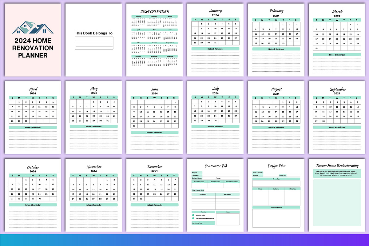 2024 Home Renovation Planner Canva