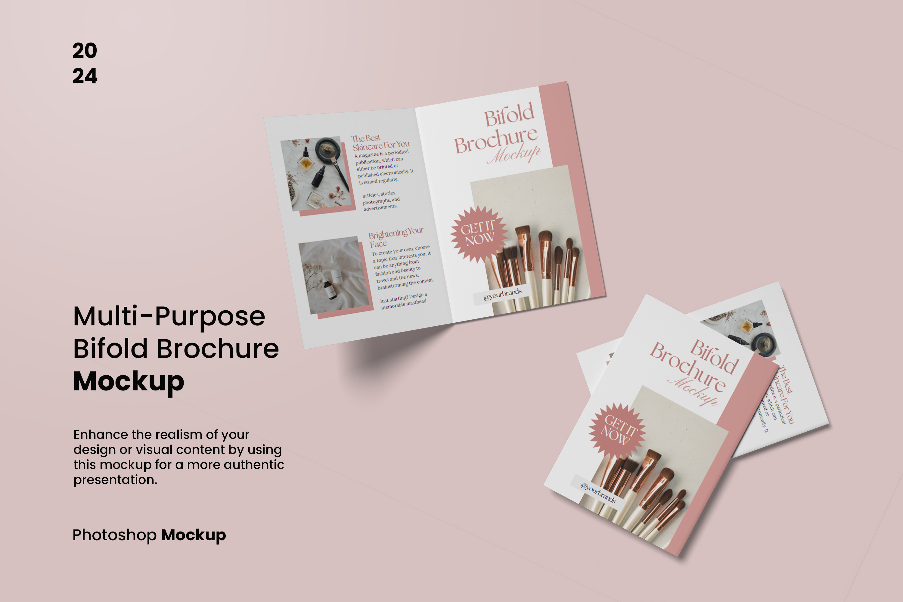 Multi-Purpose Bifold Brochure Mockup