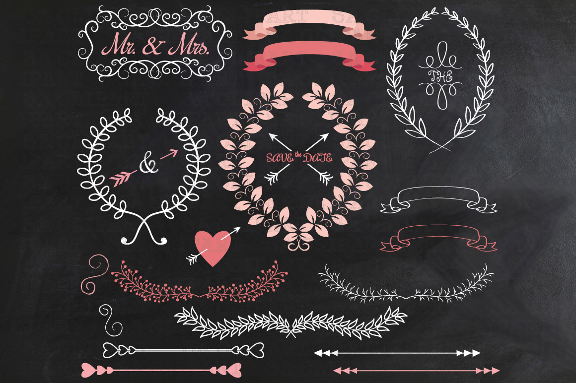 Chalkboard Wedding Clipart, an Illustration by SA ClipArt | Creative Market