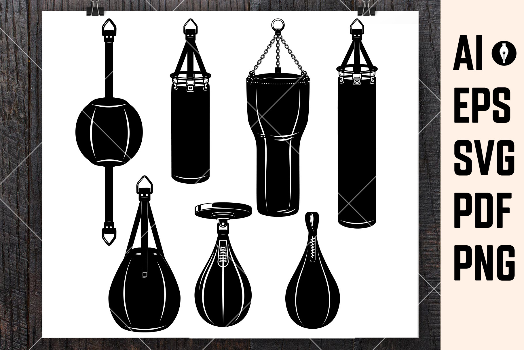 Boxing Clipart, Boxing Bag Vector, an Illustration by Vectorhight
