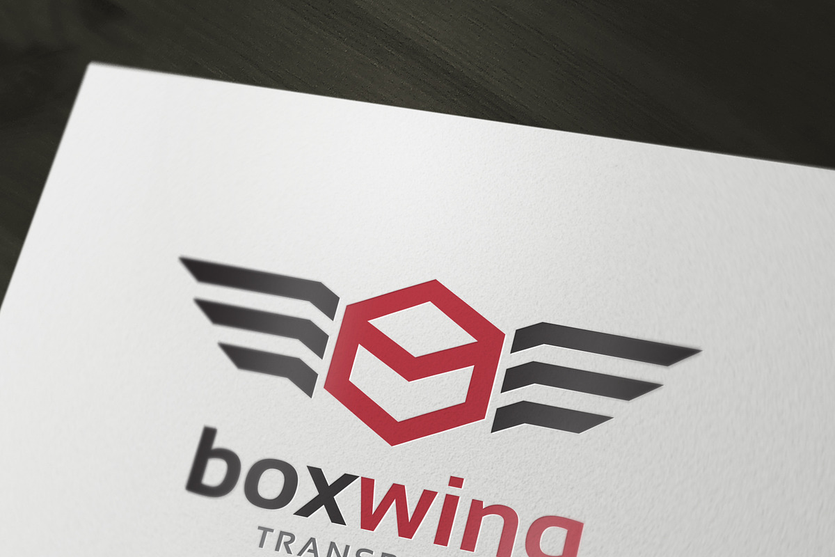 Box Wing Transport, a Branding & Logo Template by Vectorwins Premium Shop