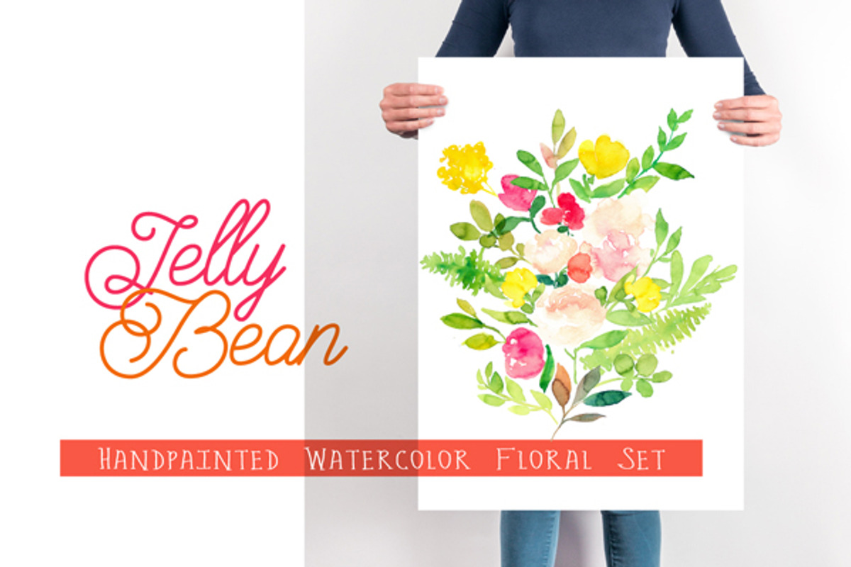 Jelly Bean - Watercolor Floral, an Illustration by SmallHouseBigPony
