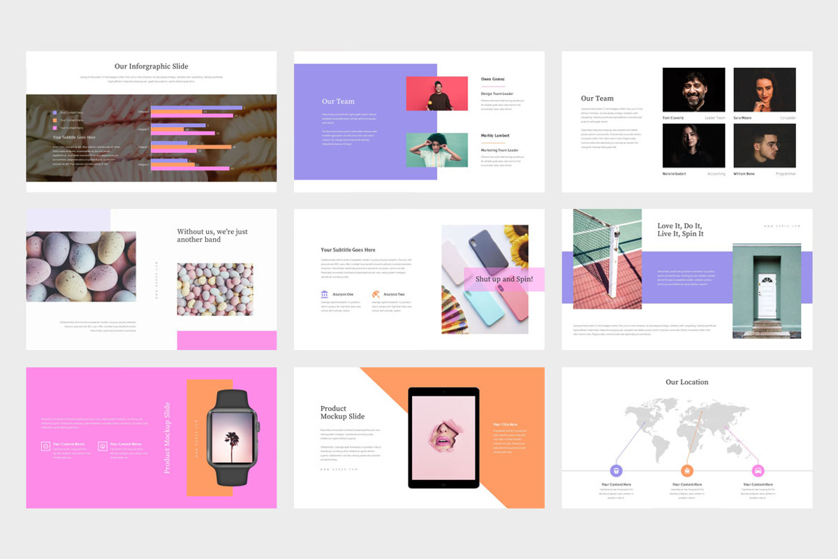 Queza : Pastel Color Google Slides, a Presentation Template by Punkl Camp