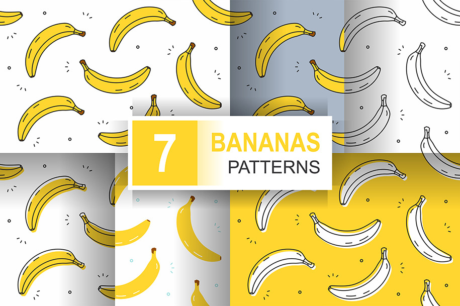 Bananas patterns, a Pattern Graphic by NataliiaVolyk