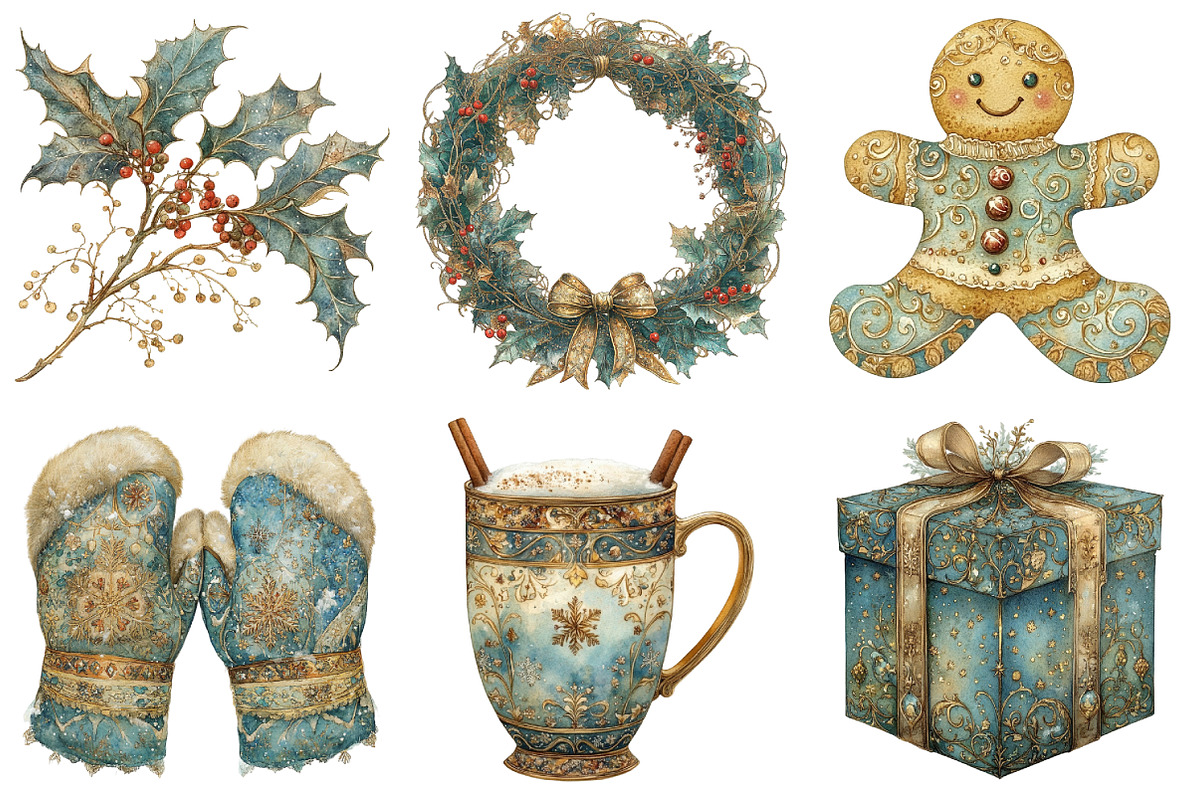 Christmas Clipart Bundle, an Illustration by Daily.Designs