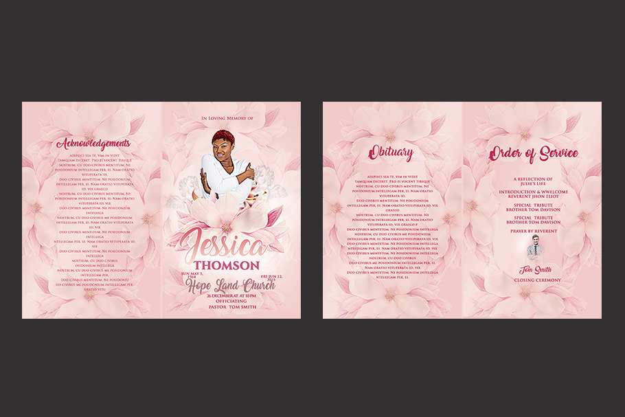 Funeral Porgram Template, a Flyer Template by DSGraphicDesign