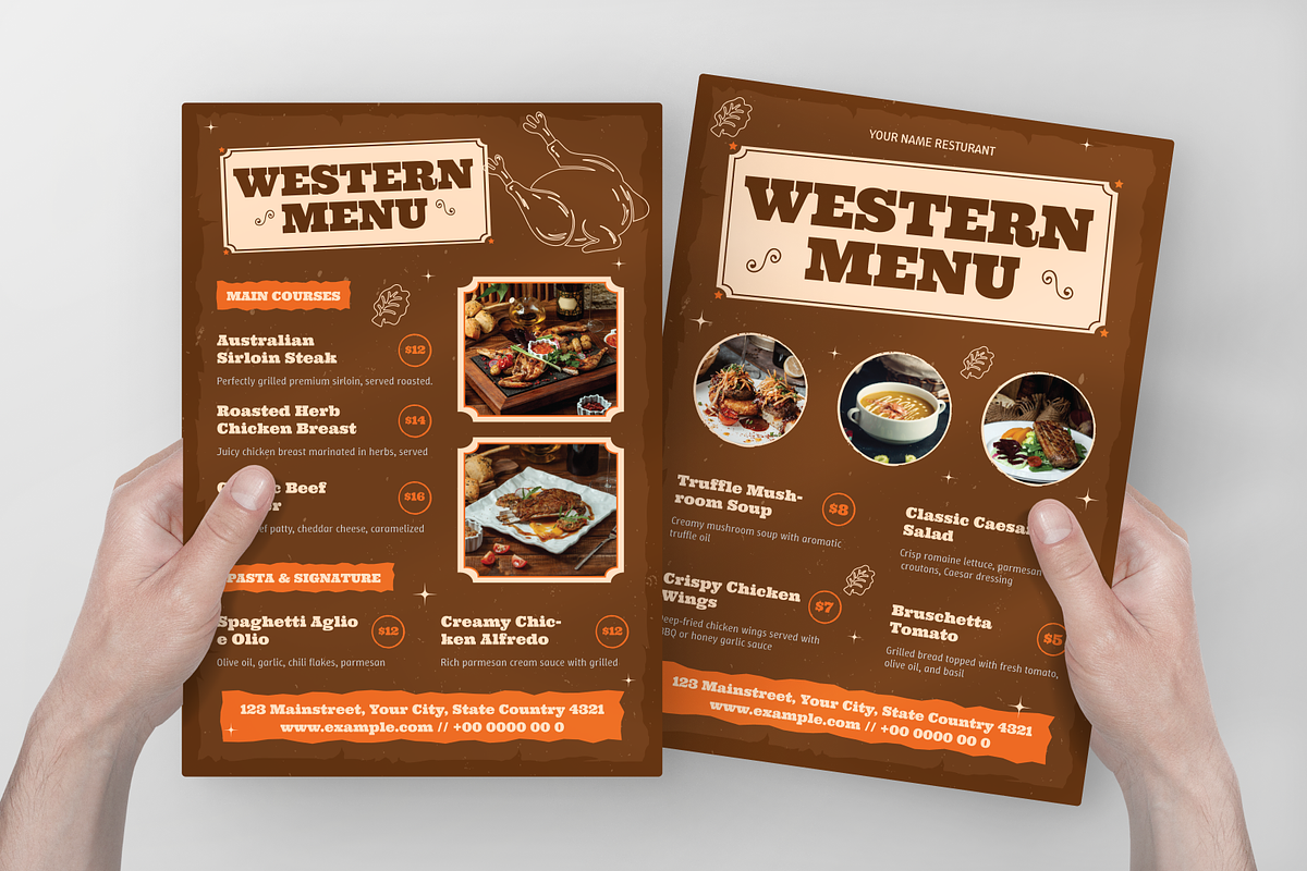 Western Menu, a Flyer Template by Annora Studio