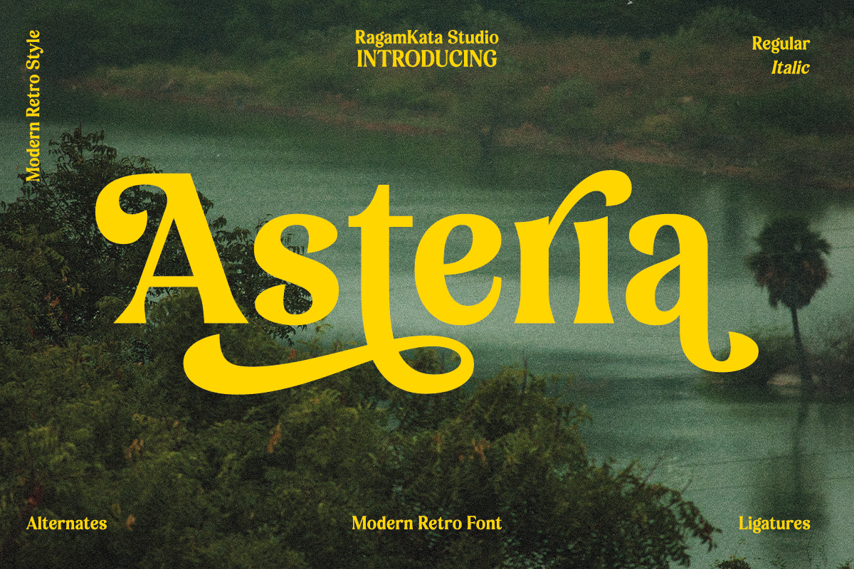 Asteria - Retro Display Font, a Serif Font by RagamKata