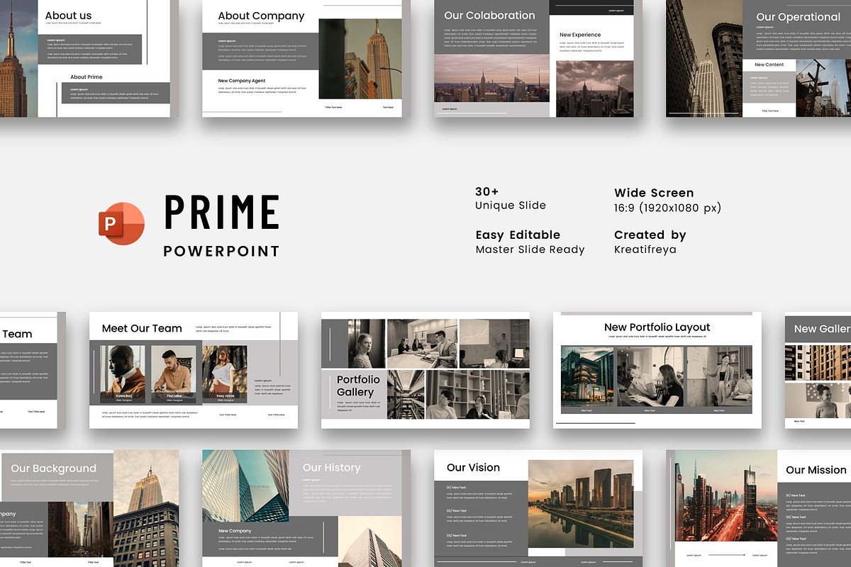 PRIME - PowerPoint Template, a Presentation Template by kreatifreya