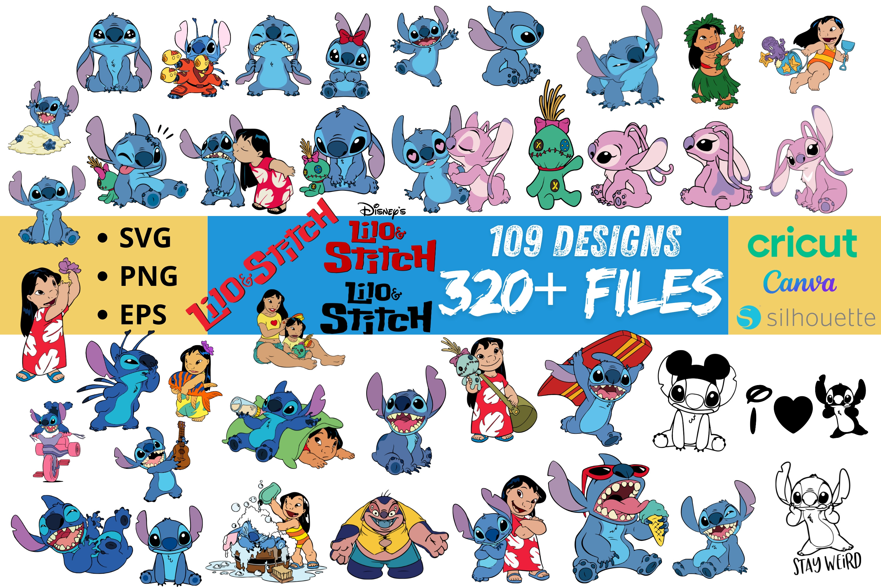 Bundle LILO & STICH - svg-png-eps, a Decorative Illustration by ...