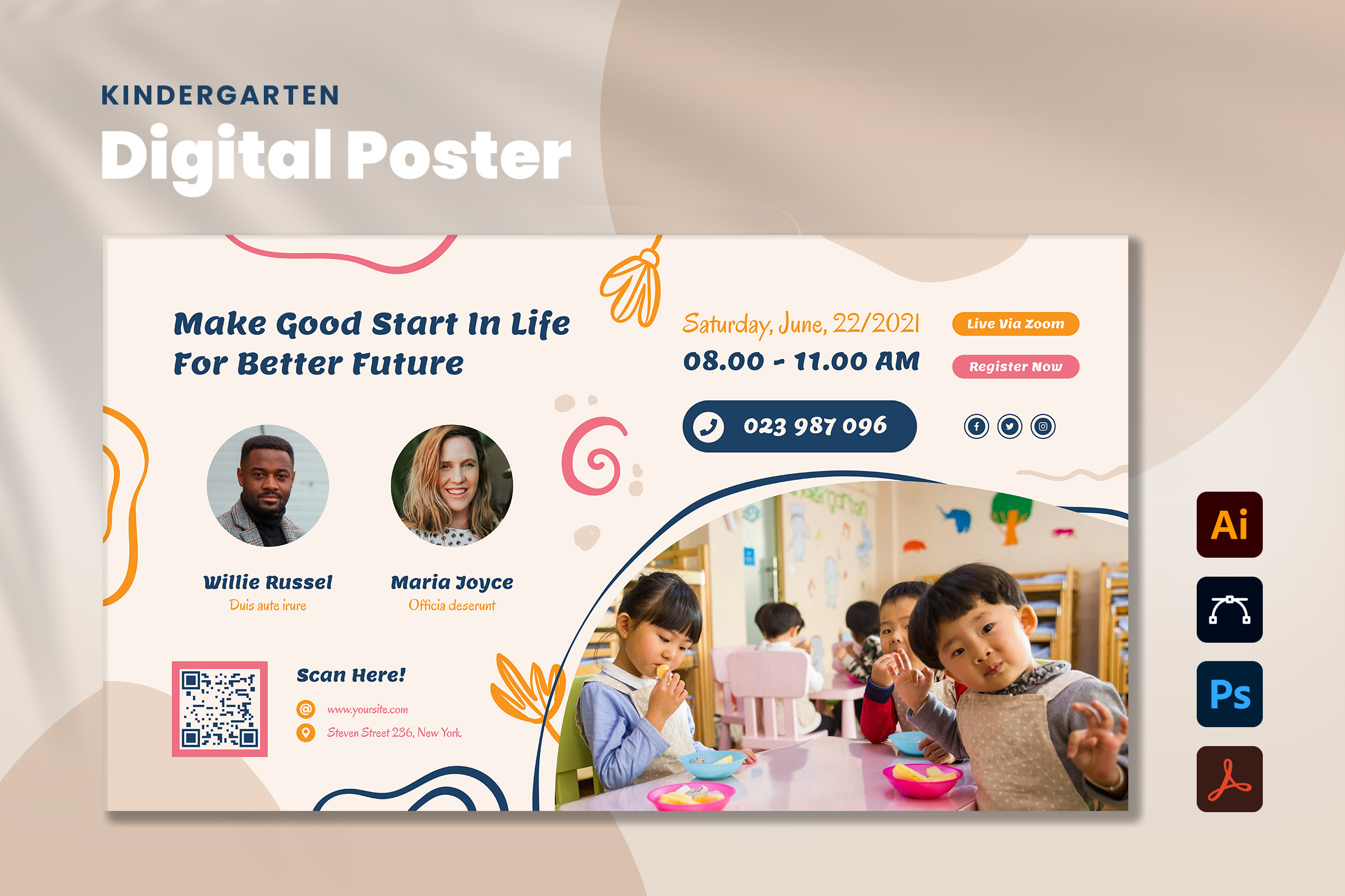 Kindergarten Digital Poster, a Templates & Theme by Rahardi Creative