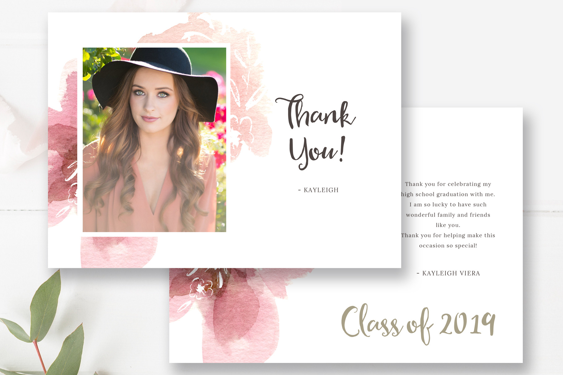 Graduation Thank You Card PSD, a Card Template by By Stephanie Design