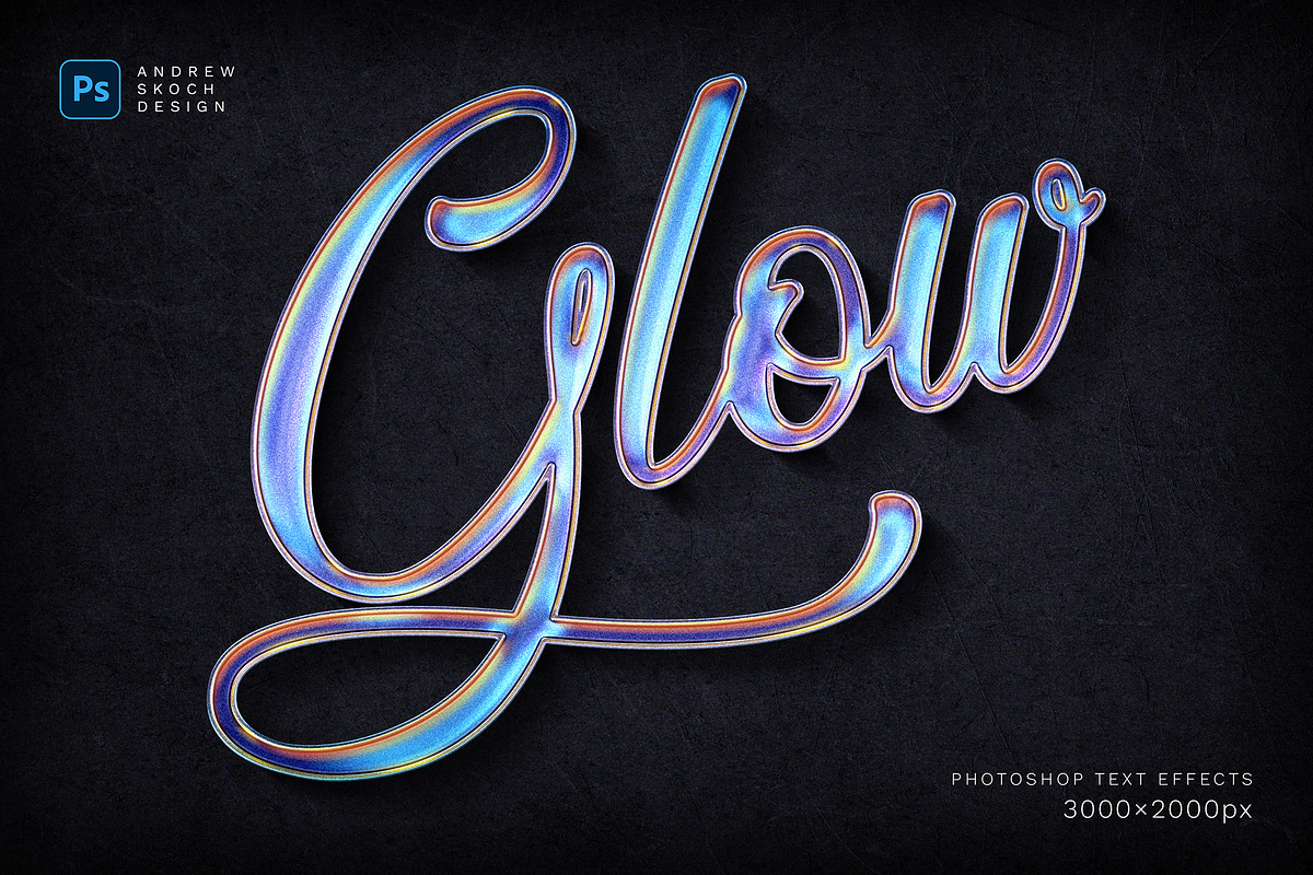 Holographic Text Effects, a Layer Style Add-On by Andrew Skoch Design ...