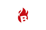 b letter fire flame logo vector icon | Branding & Logo Templates ...