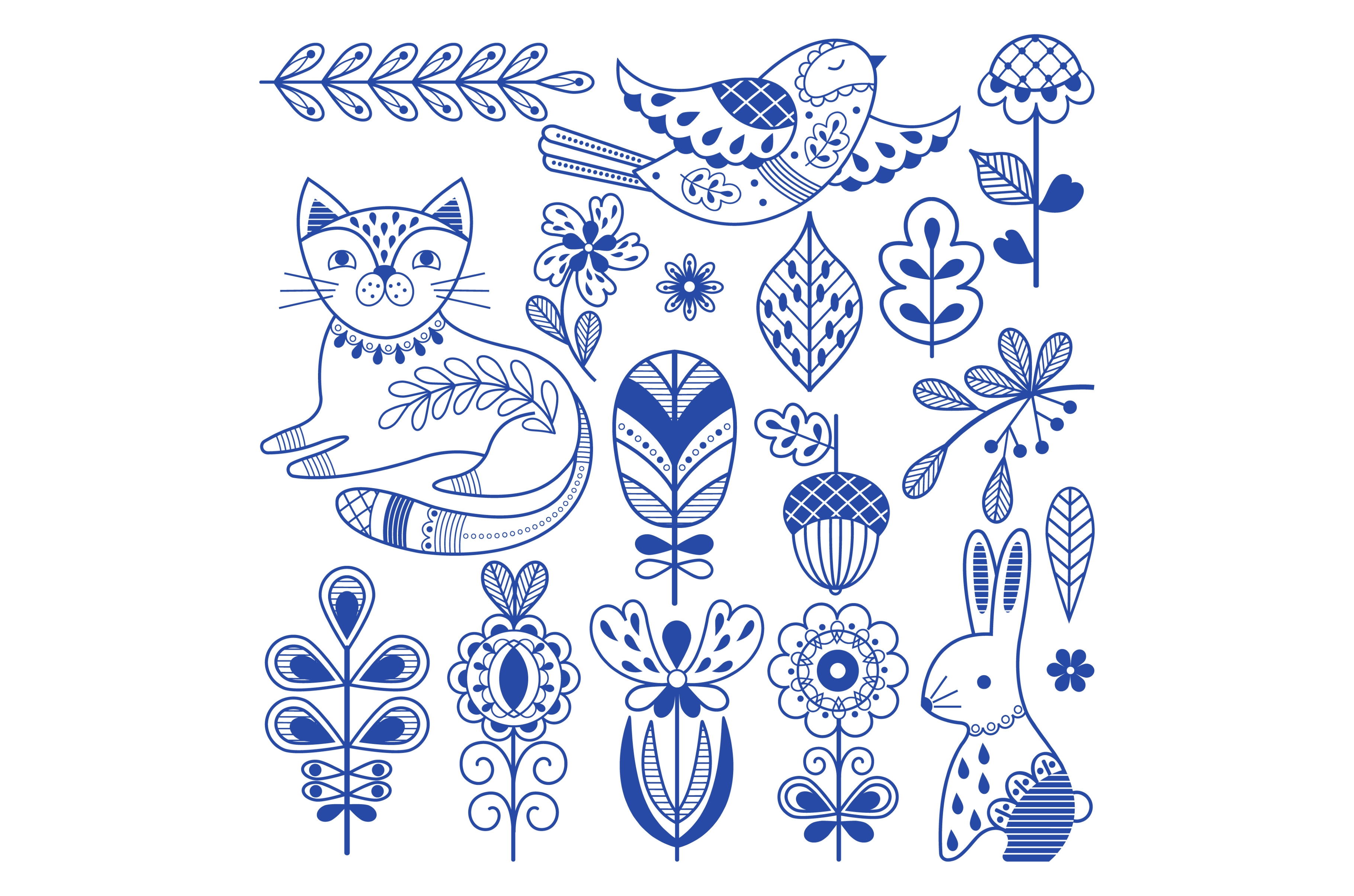 Blue folk finnish. Swedish design, a Background Graphic by Valerie ...