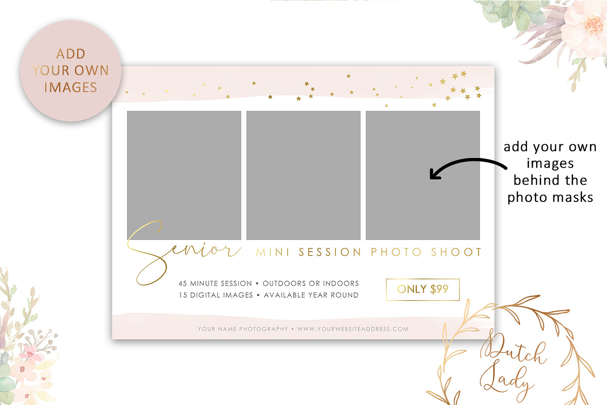 PSD Photo Session Card Template #31, a Card Template by The Dutch Lady ...