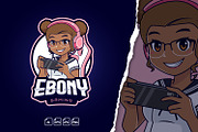 Black Gamer Girl Logo for Streamer, a Branding & Logo Template by ...