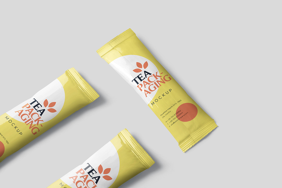 Long Sachet Packaging Mockups, a Packaging Mockup by GfxFoundry