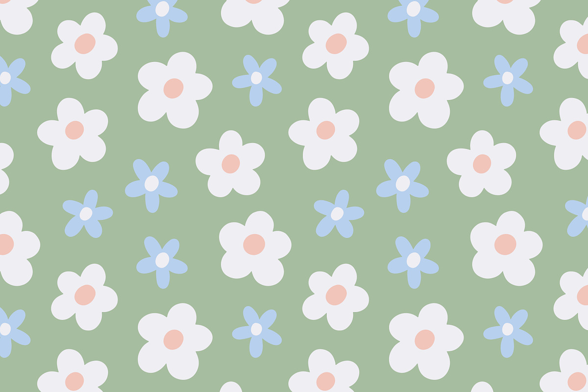 Groovy flowers seamless patterns, a Pattern Graphic by Good Studio
