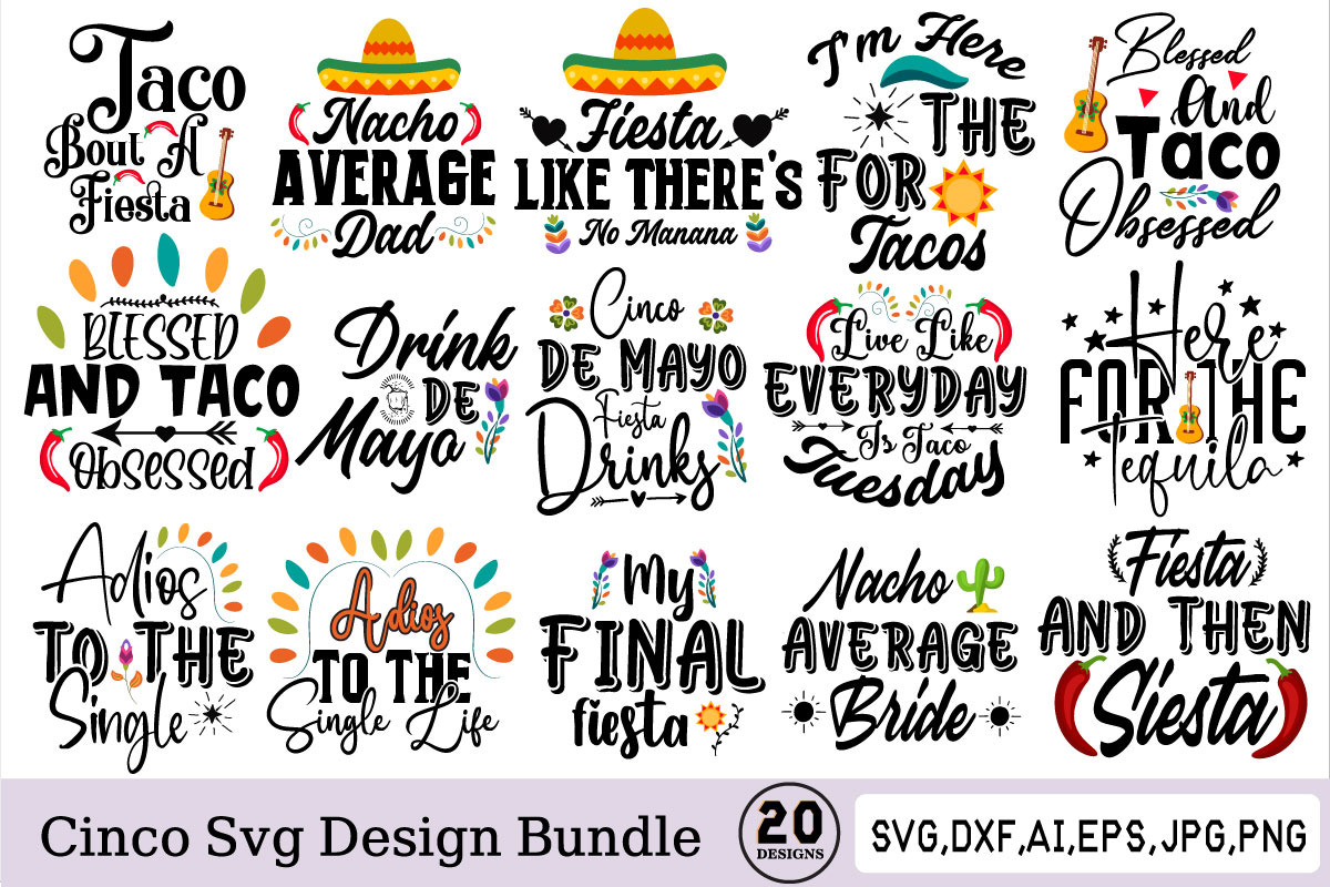 Cinco Svg Design Bundle, an Object Graphic by DollarSmart | Creative Market