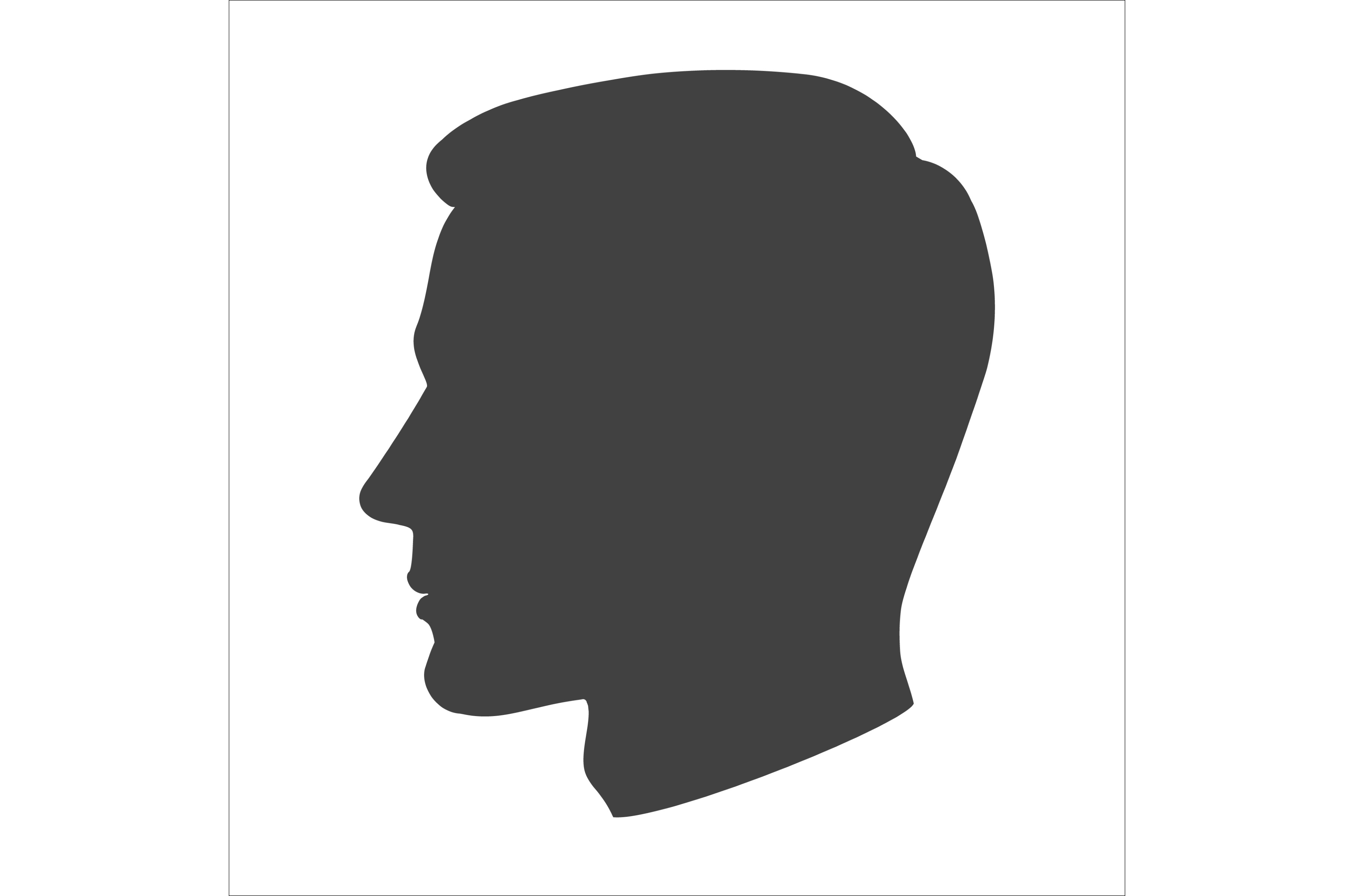 Vector Set of man face silhouette, a Person Illustration by Alltruecolours