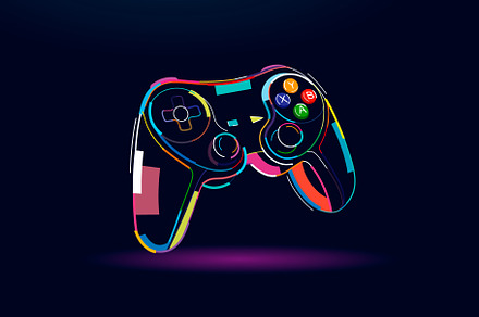 Pacman game user interface, a Technology Illustration by Microvector