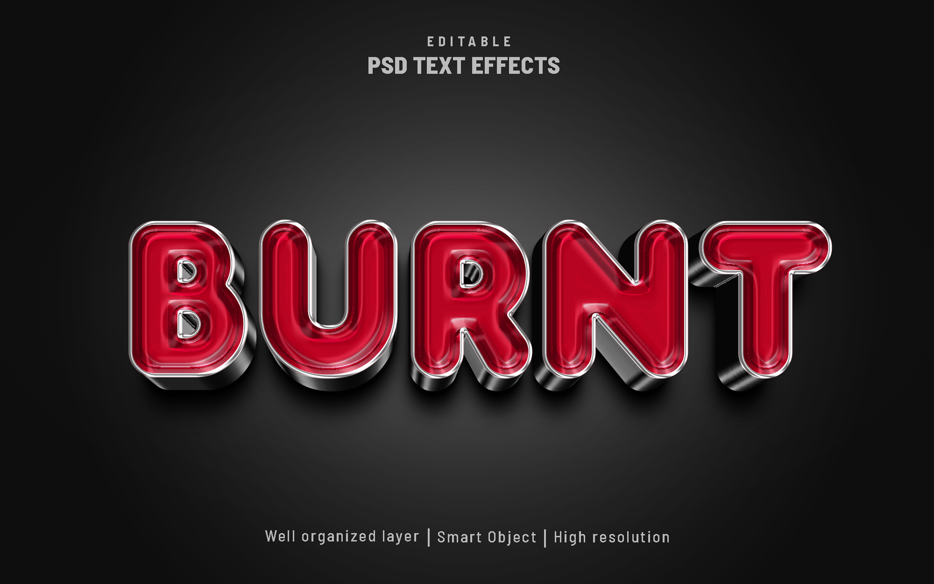 Burnt editable text effect PSD, a Layer Style Add-On by mdmijanur0187