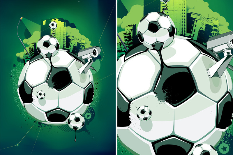 Abstract Football Illustration #3, an Illustration by Vecster