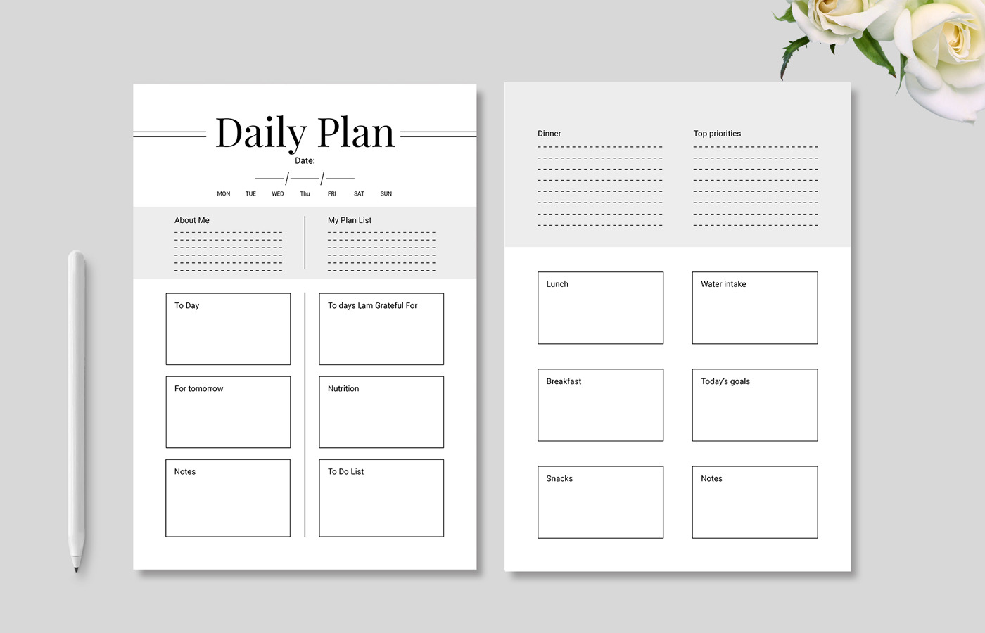 Daily Planner Design Layout